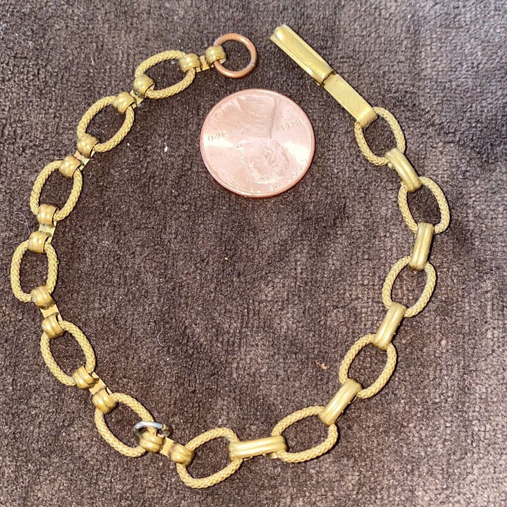 Bronze Chain Bracelet Vintage - Gem